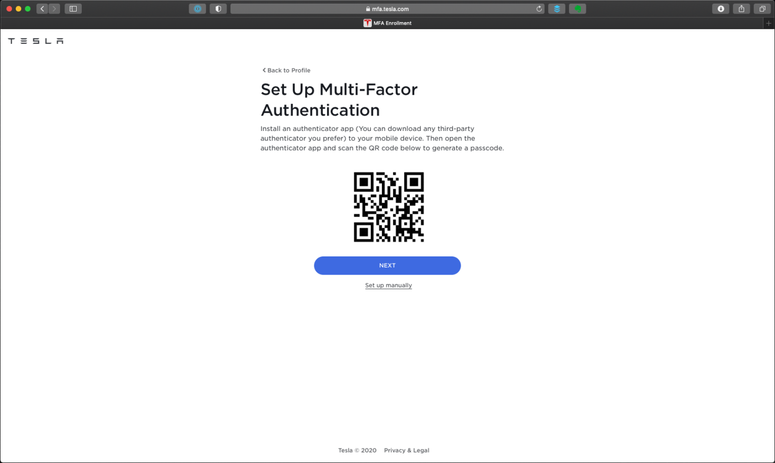 How To Setup Multi-Factor Authentication with Tesla – DBurkland.com